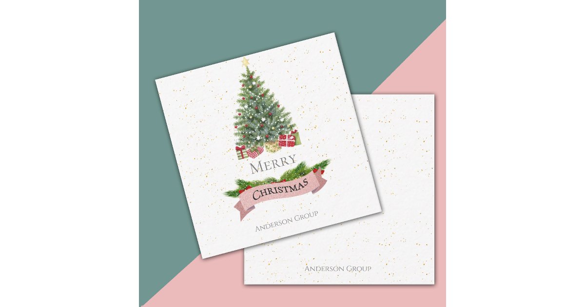 Corporate Holiday | Merry Christmas Note Card | Zazzle