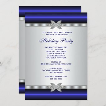 Corporate Holiday Party Invitations Blue Event | Zazzle
