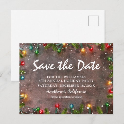 Corporate Holiday Party Save the Date Invitation Postcard | Zazzle