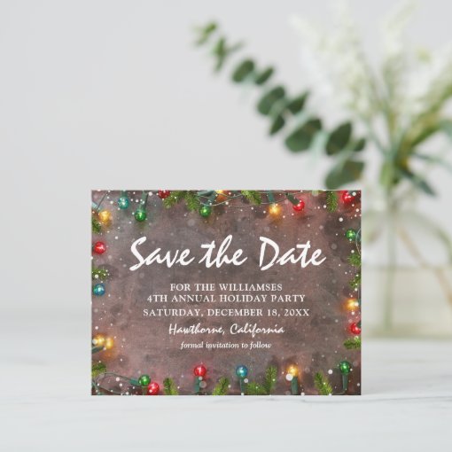 Corporate Holiday Party Save the Date Invitation Postcard | Zazzle