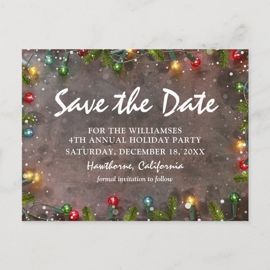 Corporate Holiday Party Save the Date Invitation Postcard | Zazzle