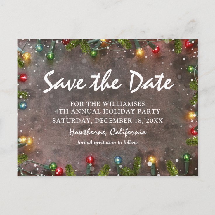 Corporate Holiday Party Save the Date Invitation Postcard | Zazzle