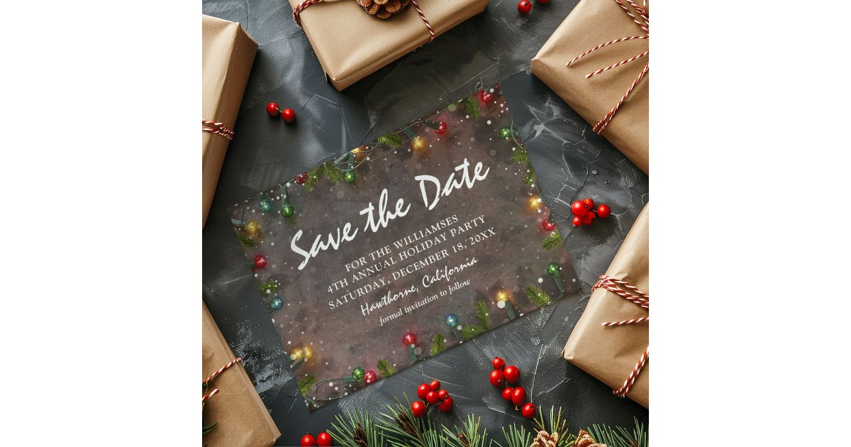 Corporate Holiday Party Save the Date Invitation Postcard | Zazzle