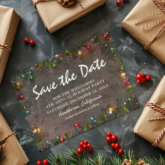 Corporate Holiday Party Save the Date Invitation Postcard | Zazzle