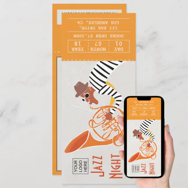 Corporate Jazz Music Night Ticket invitation | Zazzle