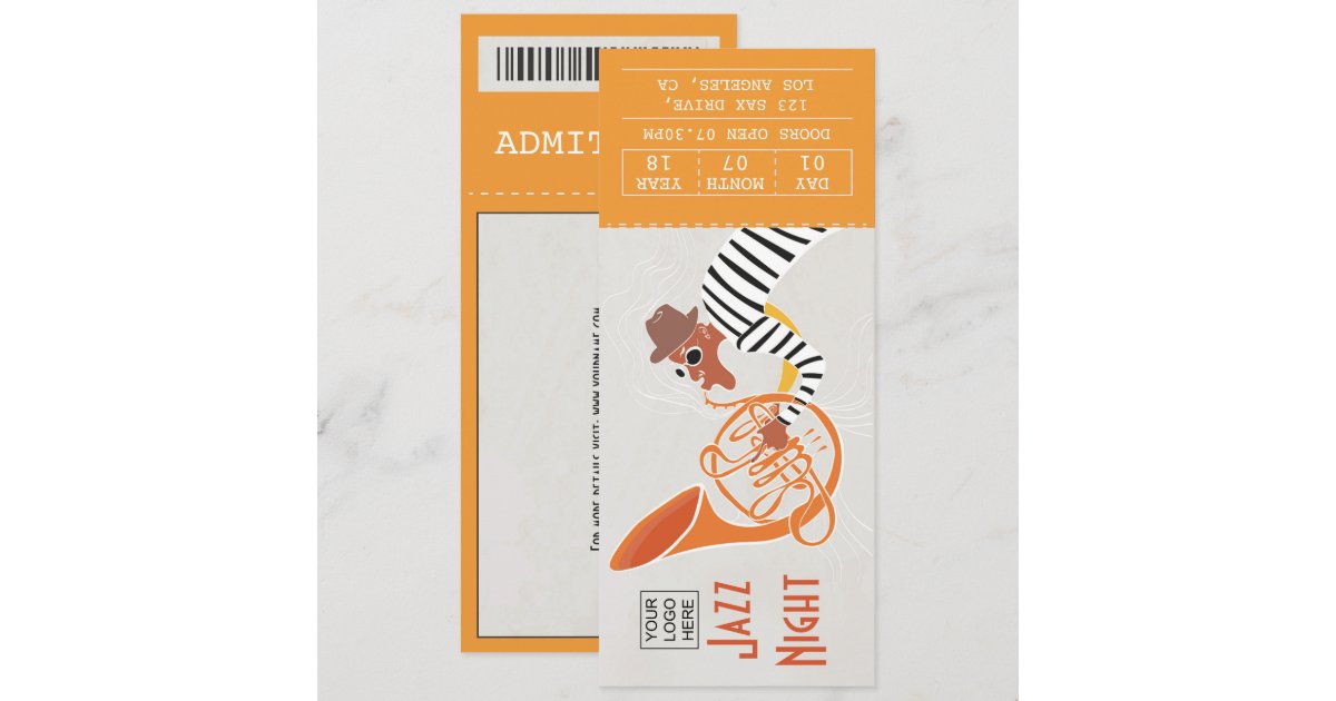 Corporate Jazz Music Night Ticket invitation | Zazzle