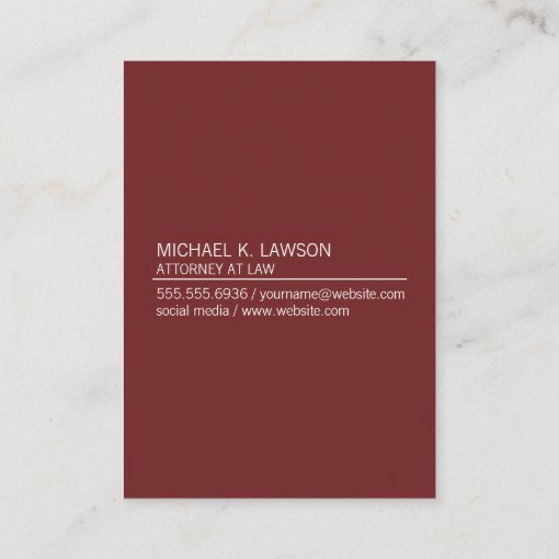 Corporate / Line Accent (Deep Red) Business Card | Zazzle