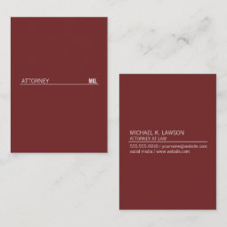 Corporate / Line Accent (Deep Red) Business Card | Zazzle