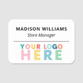 Corporate Logo Custom Employee Professional Name Tag | Zazzle