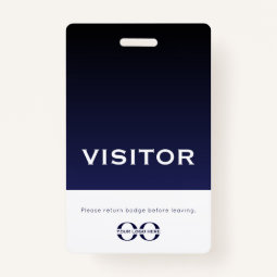 Corporate Logo Navy Blue Visitor Badge | Zazzle