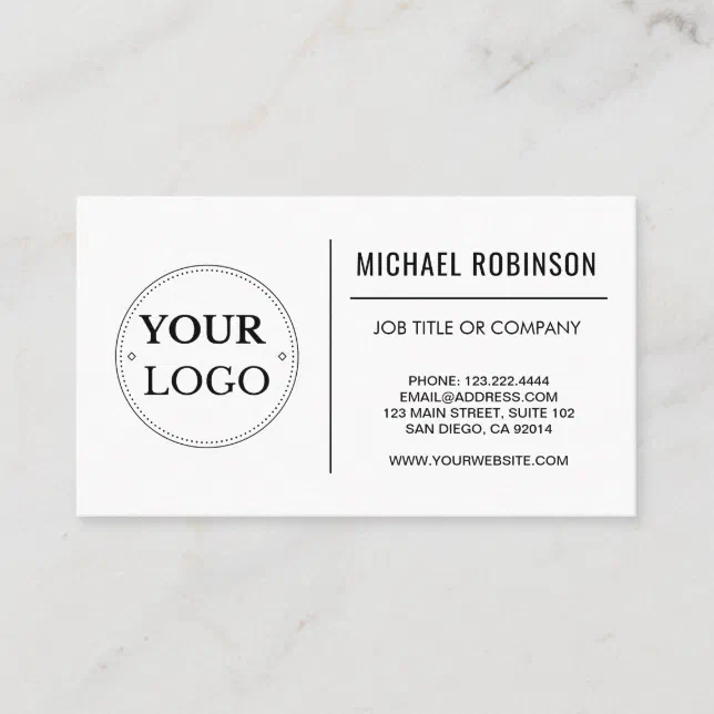 Corporate Logo Professional Employee Business Card | Zazzle