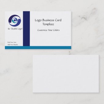 Corporate Logo - Simple Blue Logo Business Card | Zazzle