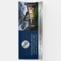Corporate Navy Blue & Silver Logo Business Photo Banner | Zazzle