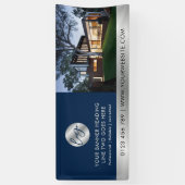 Corporate Navy Blue & Silver Logo Business Photo Banner | Zazzle