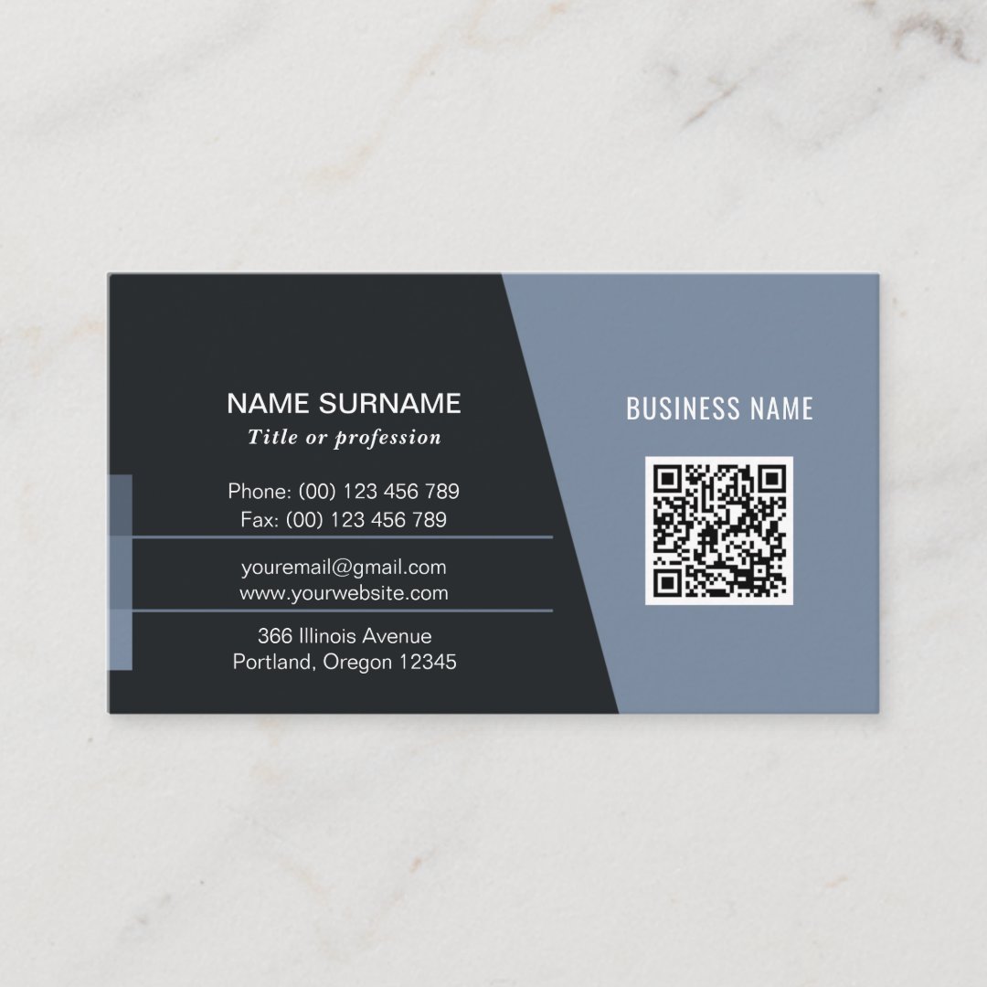 Corporate or personal business card with QR code | Zazzle