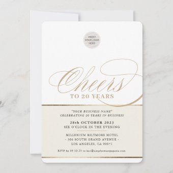 CORPORATE PARTY elegant business cheers black gold Invitation | Zazzle