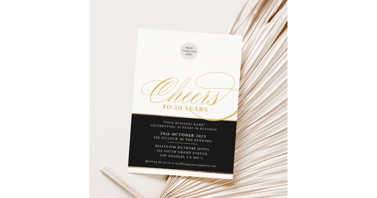 CORPORATE PARTY elegant business cheers gold black Invitation | Zazzle