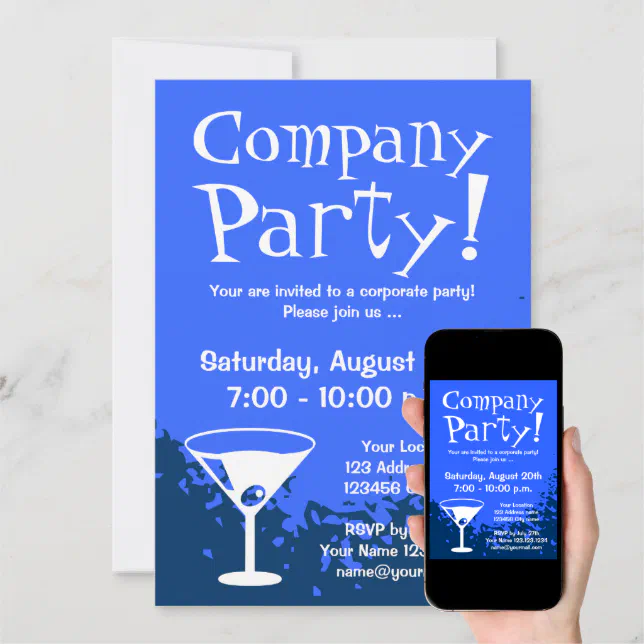Corporate party invitations | Company invites | Zazzle