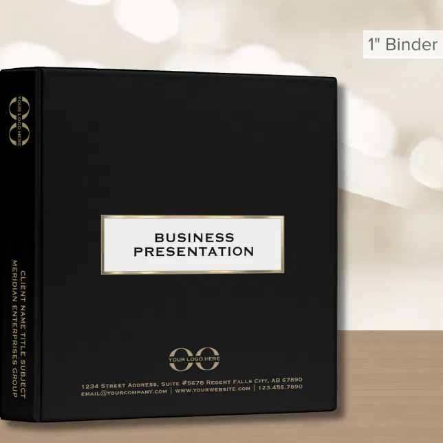 Corporate Presentation Binder Custom Logo | Zazzle