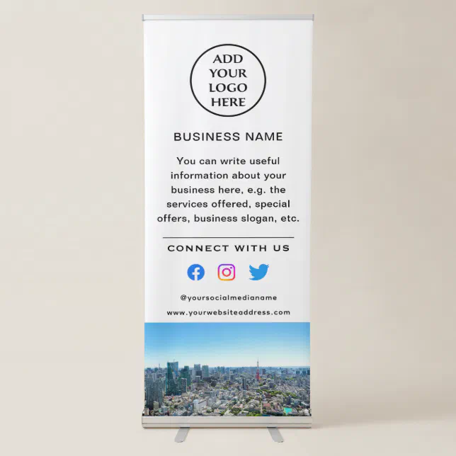 Corporate Professional Vertical Company Logo Photo Retractable Banner ...