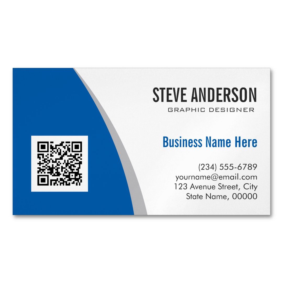 Corporate QR Code Logo - Modern Stylish Navy Blue Magnetic Business ...