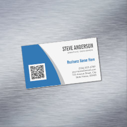 Corporate QR Code Logo - Modern Stylish Navy Blue Magnetic Business ...
