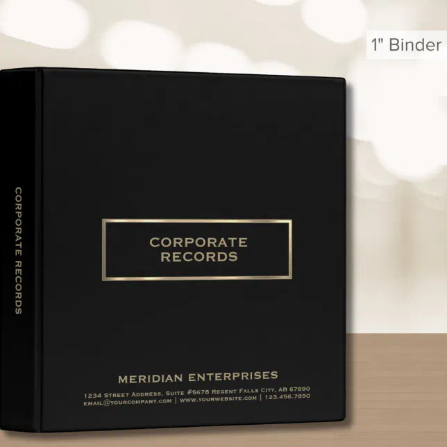 Corporate Record Book Binder Black | Zazzle
