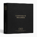 Corporate Record Book Binder Black Leather | Zazzle