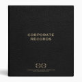 Corporate Record Book Binder Black Leather | Zazzle