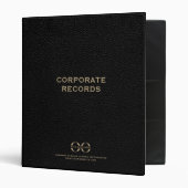 Corporate Record Book Binder Black Leather | Zazzle