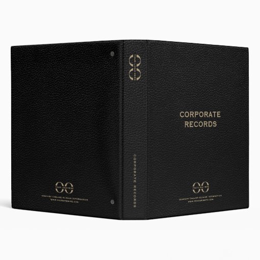 Corporate Record Book Binder Black Leather | Zazzle