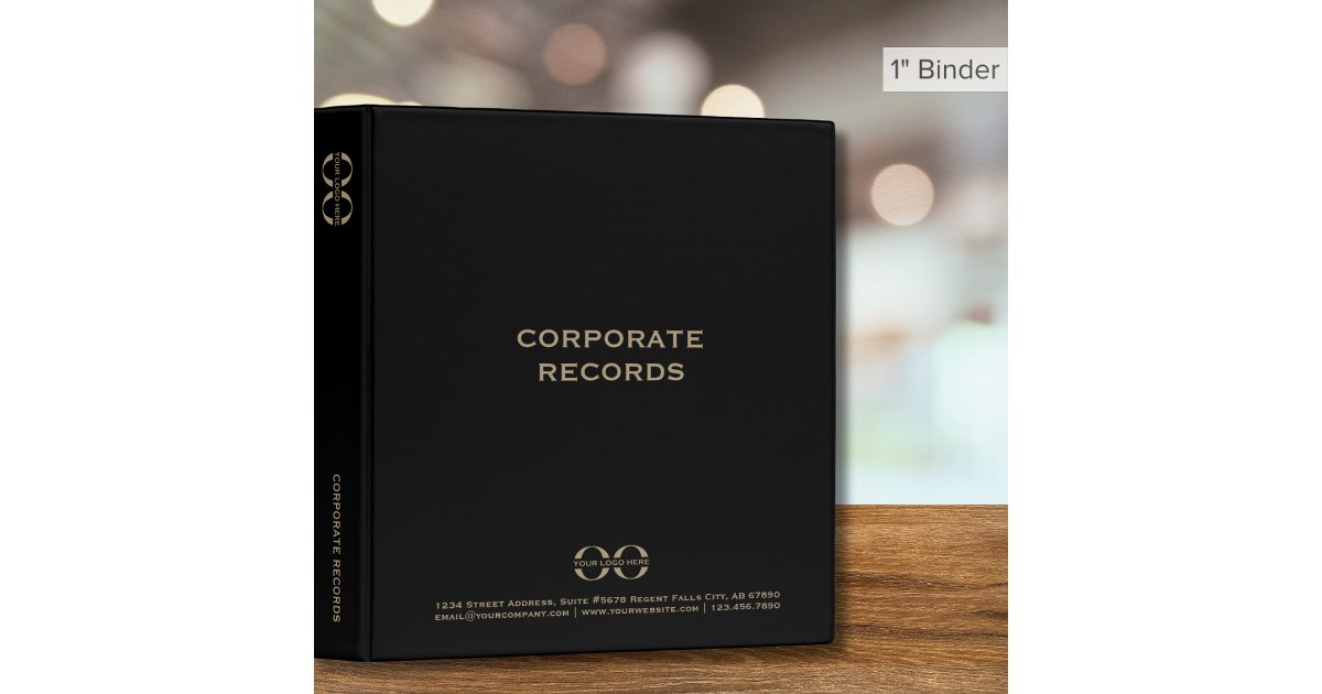 Corporate Record Book Binder Custom Logo | Zazzle