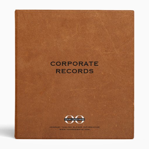 Corporate Record Book Binder Sable Leather | Zazzle