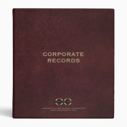 Corporate Record Book Leather Binder | Zazzle