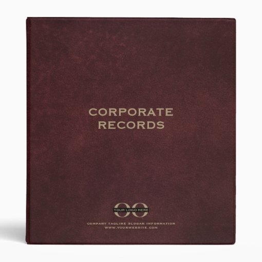 Corporate Record Book Leather Binder | Zazzle