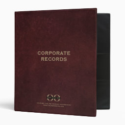 Corporate Record Book Leather Binder | Zazzle