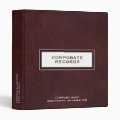 Corporate Records Book Binder Custom Name | Zazzle