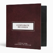 Corporate Records Book Binder Custom Name | Zazzle