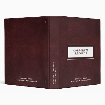 Corporate Records Book Binder Custom Name | Zazzle
