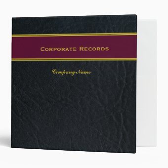 Corporate Records with Custom Name binder | Zazzle