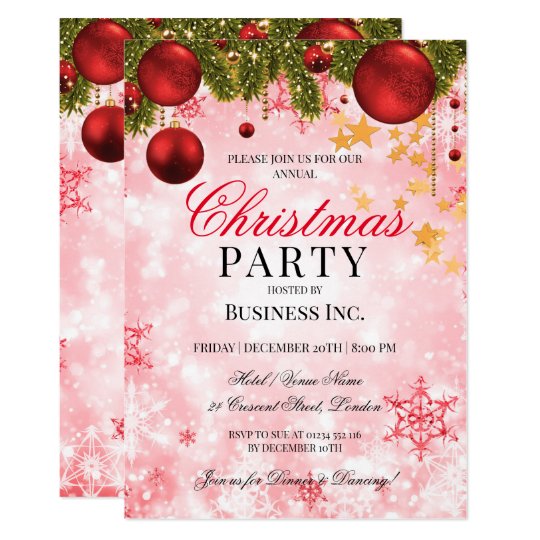 Corporate Red Christmas Holiday Party Invitation | Zazzle.com
