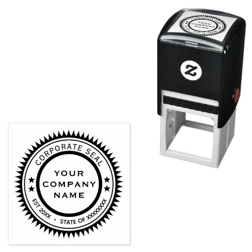 Corporate Seal with Company Name Self-inking Stamp | Zazzle