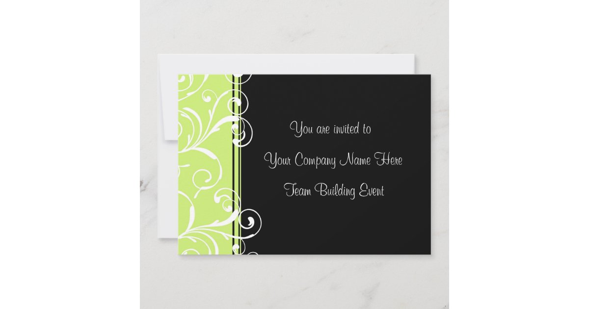 Corporate Team Building Event Invitations Green | Zazzle