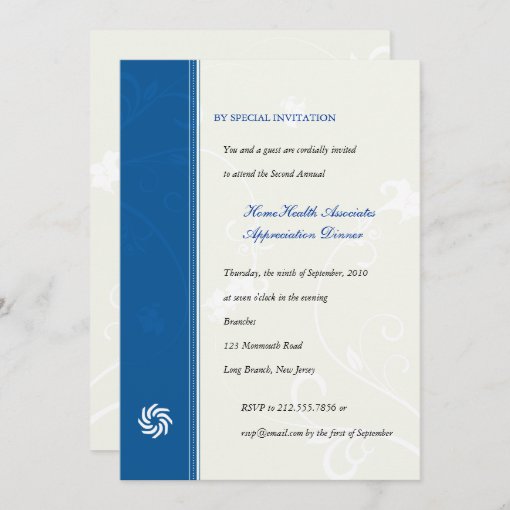 Corporate Vines Blue Invitation | Zazzle