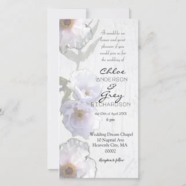 Corrected Wedding Ceremony Invitation with peonies | Zazzle