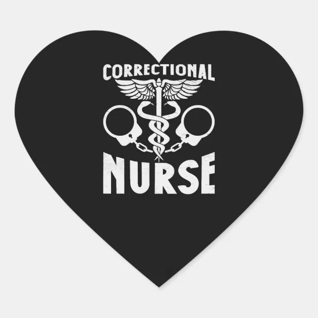 Correctional Nurse Nursing Prison Faciliity Heart Sticker | Zazzle