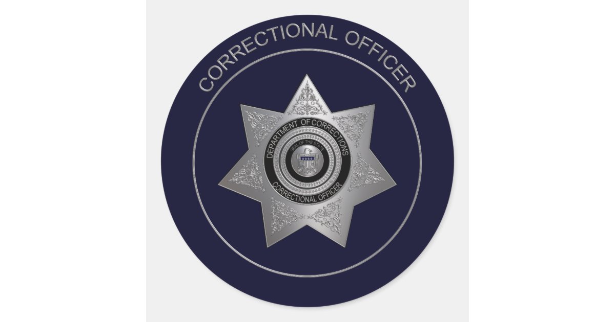 Correctional Officer Badge,Silver 1-Round Sticker | Zazzle