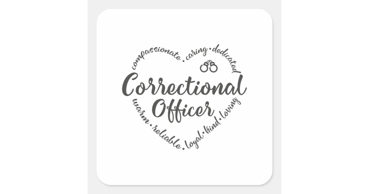 Correctional officer, Corrections Square Sticker | Zazzle