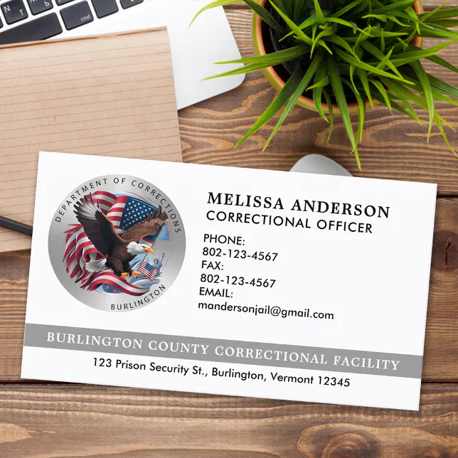 Correctional Officer Custom Law Enforcement Logo Business Card | Zazzle
