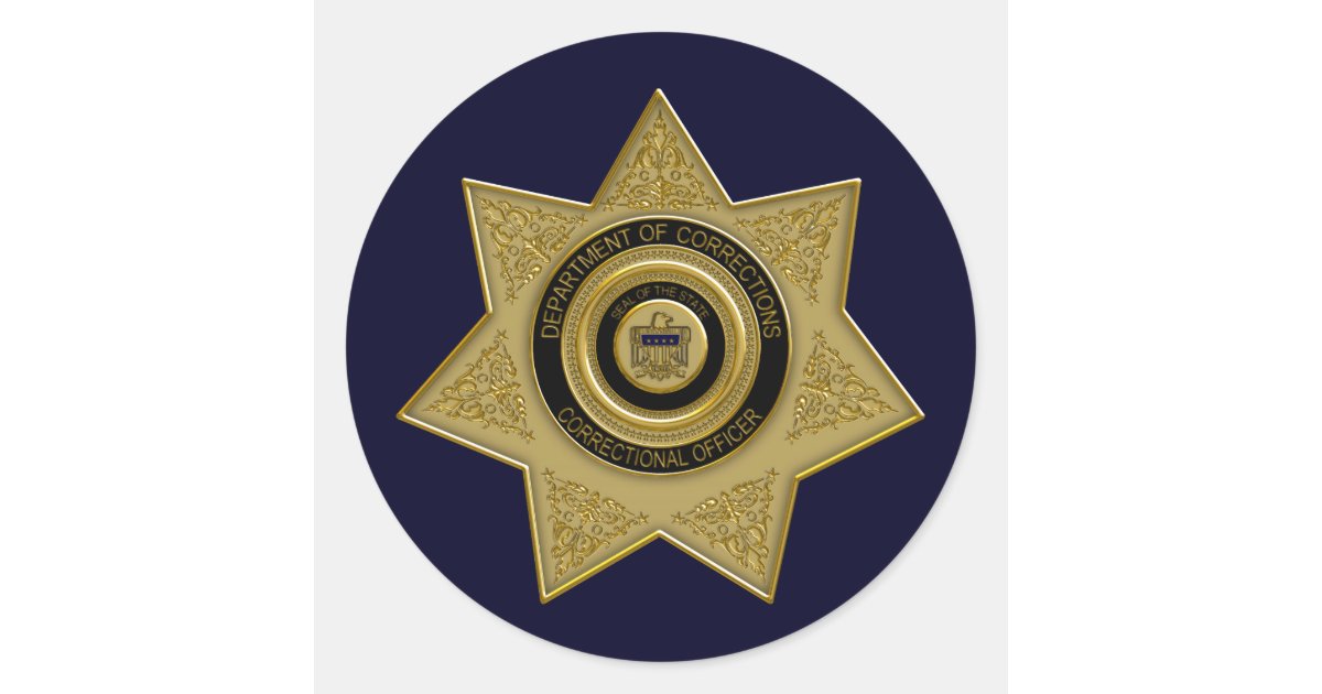 Correctional Officer Gold Badge Stickers | Zazzle